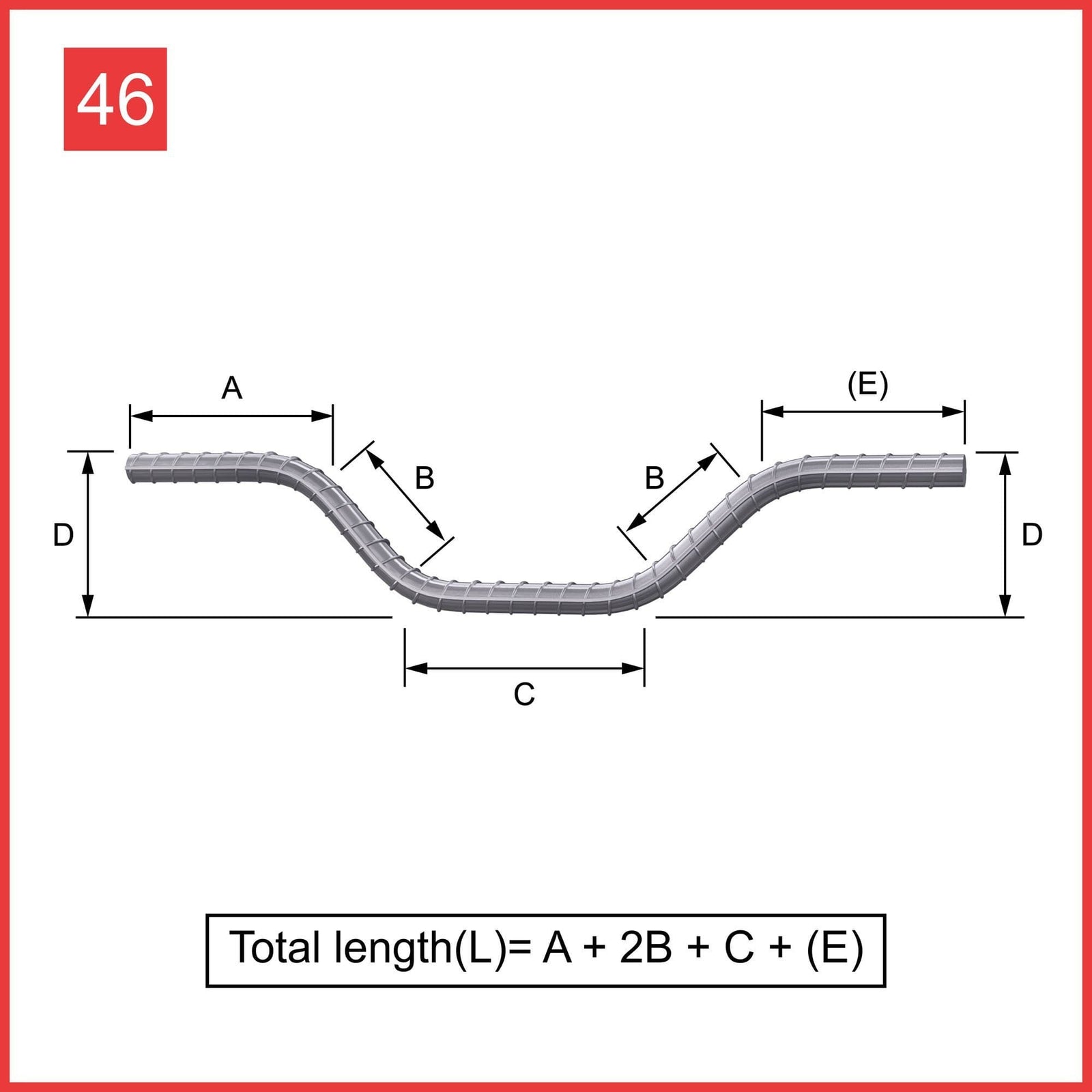 Custom Cut & Bent Rebar - Shape Code 46 | Next Day Steel Ltd